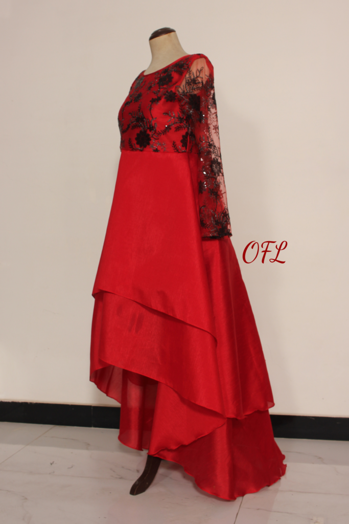 Pakistani Western Embrioded Maxi Frock Skirt In Net RawSilk Chiffon cancan