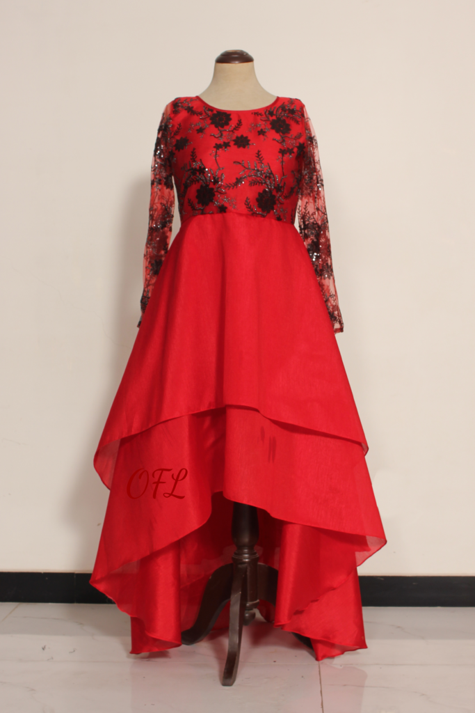 Pakistani Western Embrioded Maxi Frock Skirt In Net RawSilk Chiffon cancan